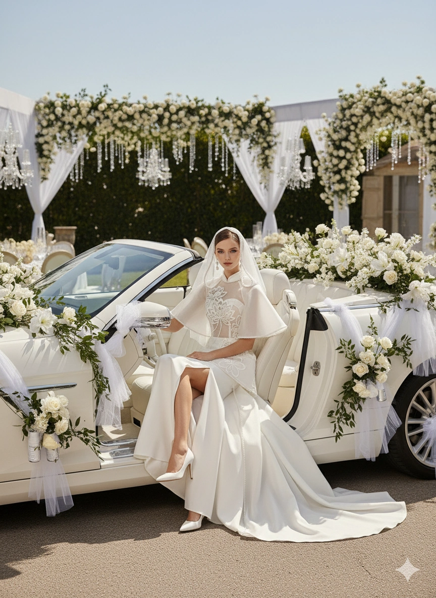Lotus Appliqué Wedding Dress - Amélavie